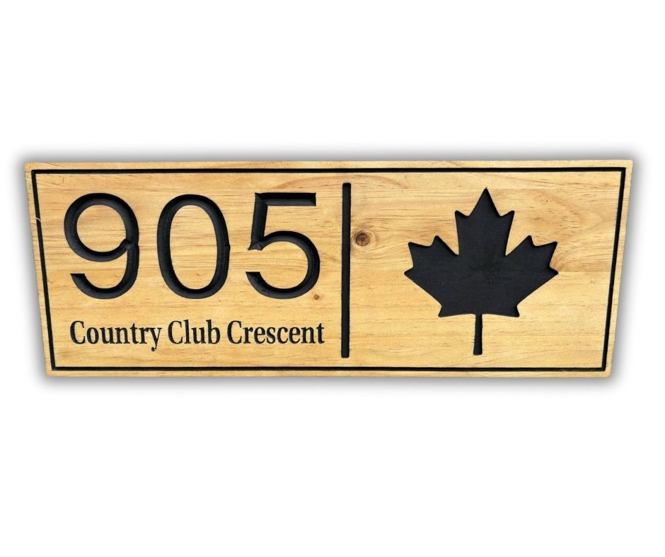 Canadian Address Sign | Wood Address Sign – Samgo Woodworking