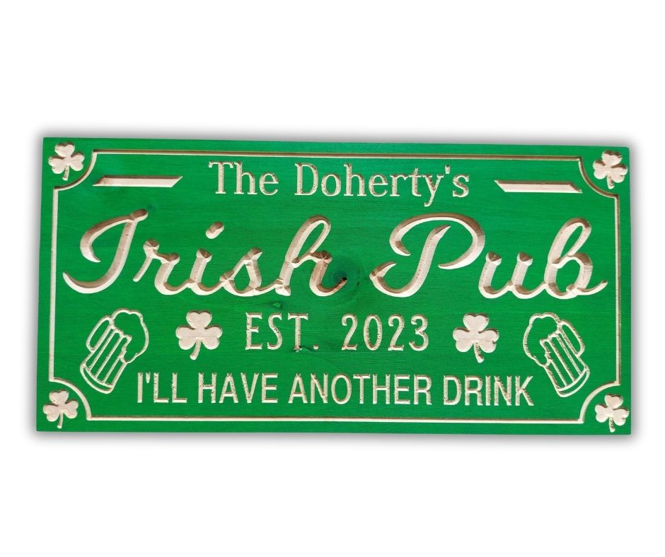 Custom Irish Pub Sign | Personalized Wood Decor – Samgo Woodworking