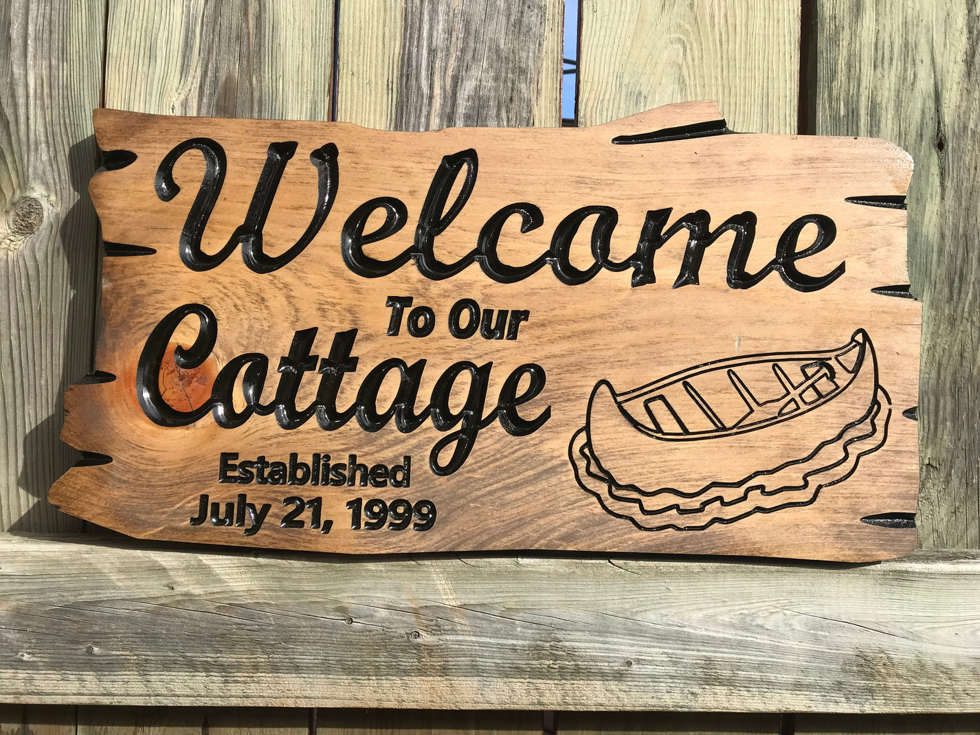 Custom Wooden Cottage Sign | Welcome To Our Cottage | Established Date ...