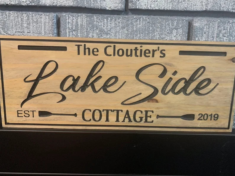 Custom Rustic Cottage Sign | Personalized Wood Decor – Samgo Woodworking